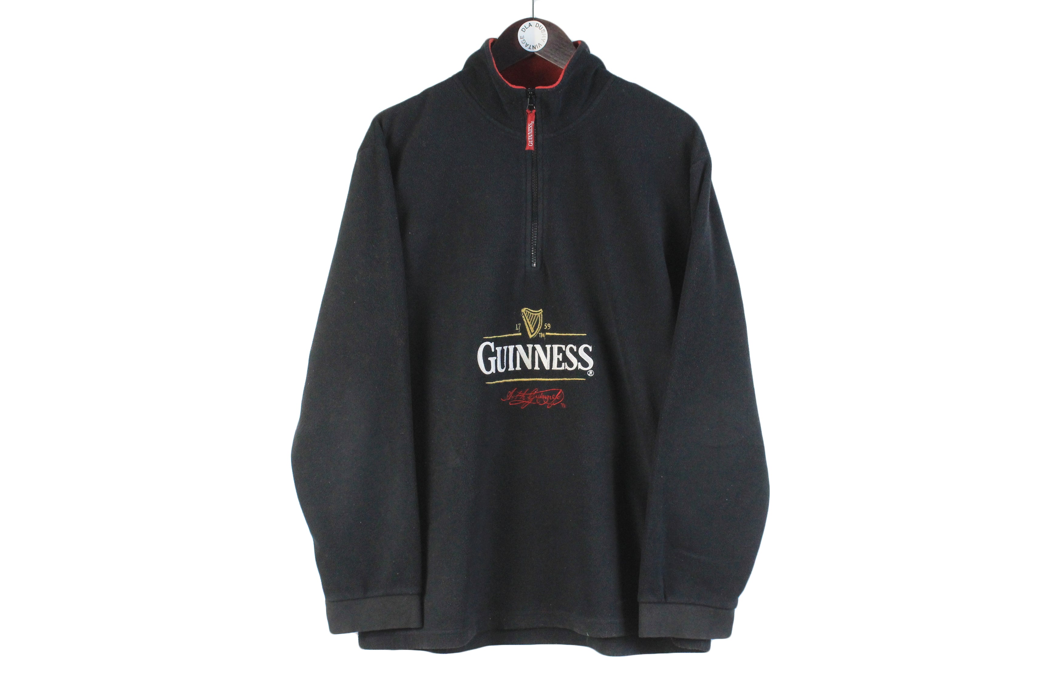 Vintage Guinness Fleece Half Zip Large – dla dushy